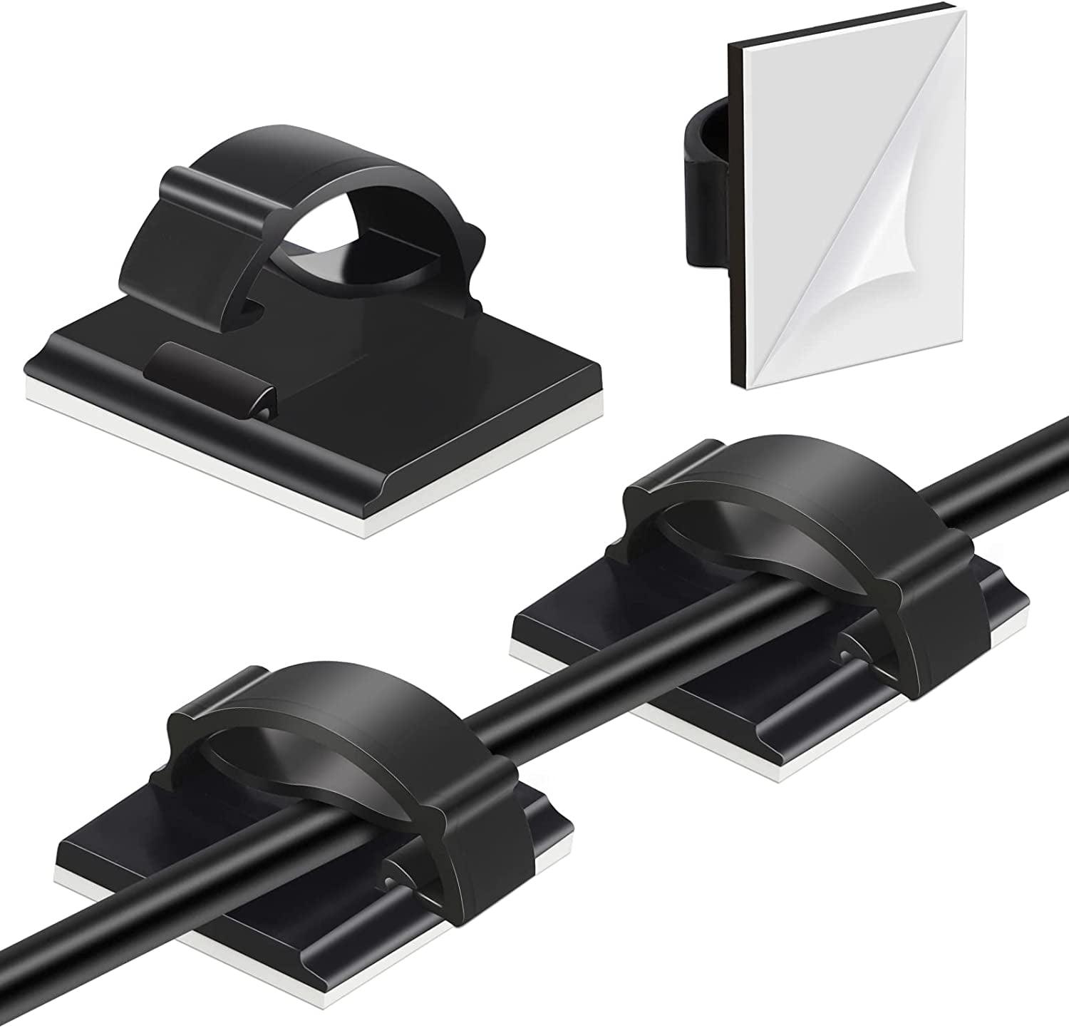 Cable Clip, 100 PCS Small Black Ideal Cords Organizer Clamps Self ...