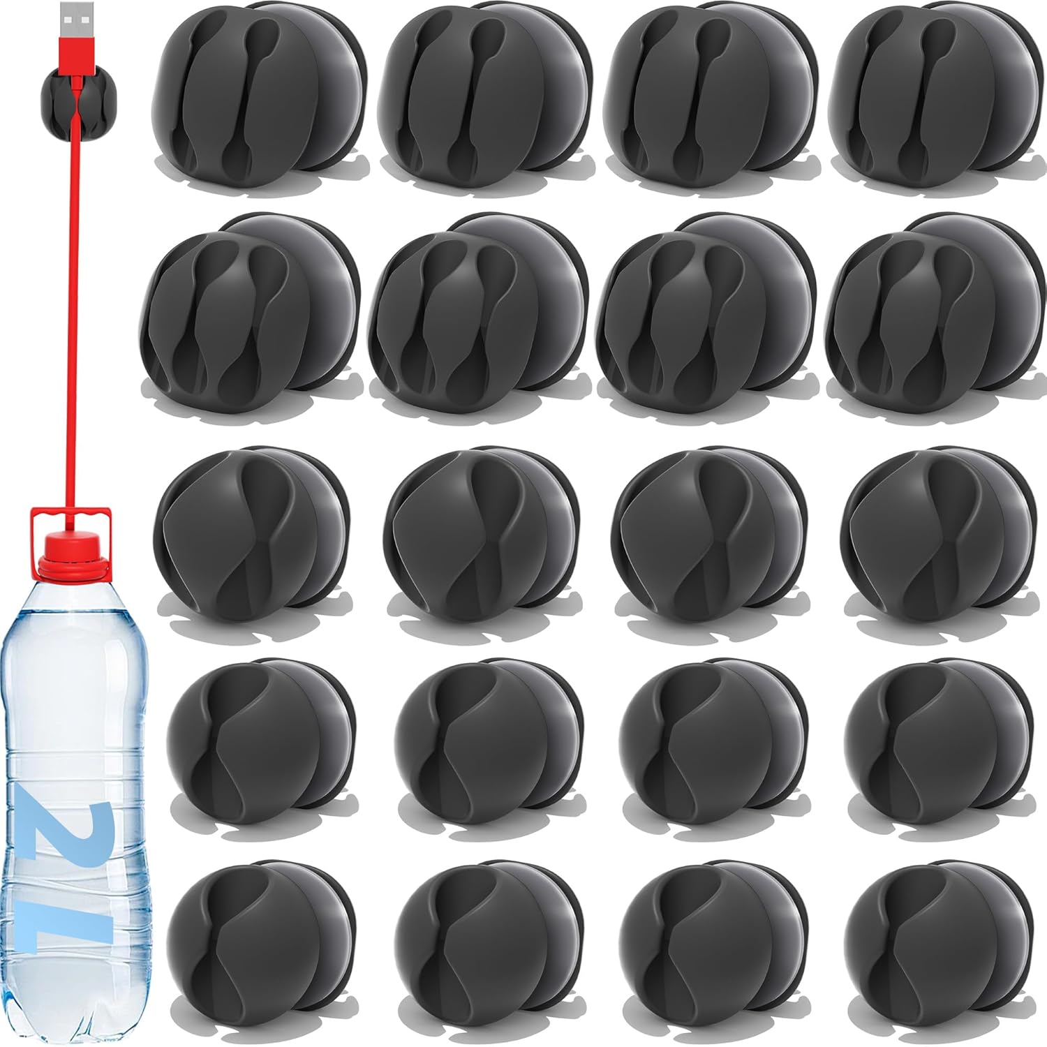 Cable Clips, 20 Pack Cord Organizers, Self Adhesive Wire Keeper Cord ...