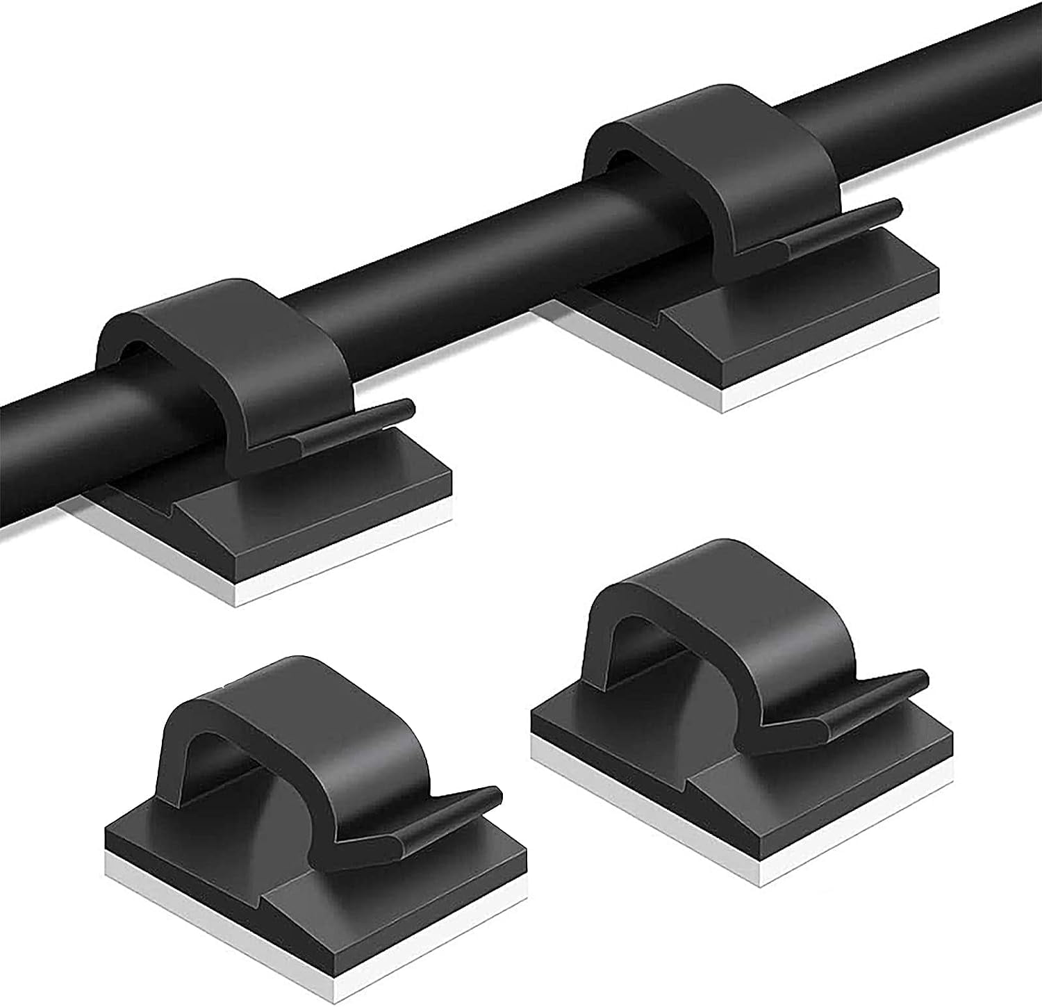 Cable Clips Black Self Adhesive 50 Pieces Desk Cable Management Clips ...