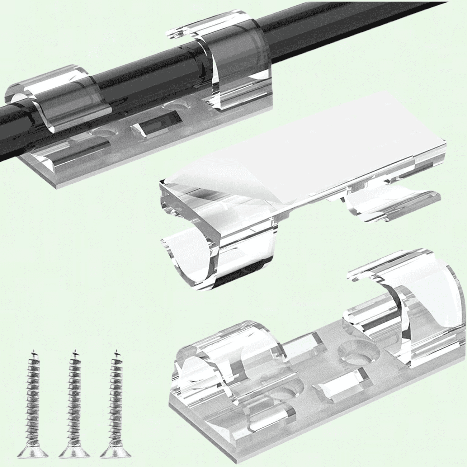 Cable Clips Clear (Large, 26PCS), Heavy Duty Extension Cord Clips Wall ...