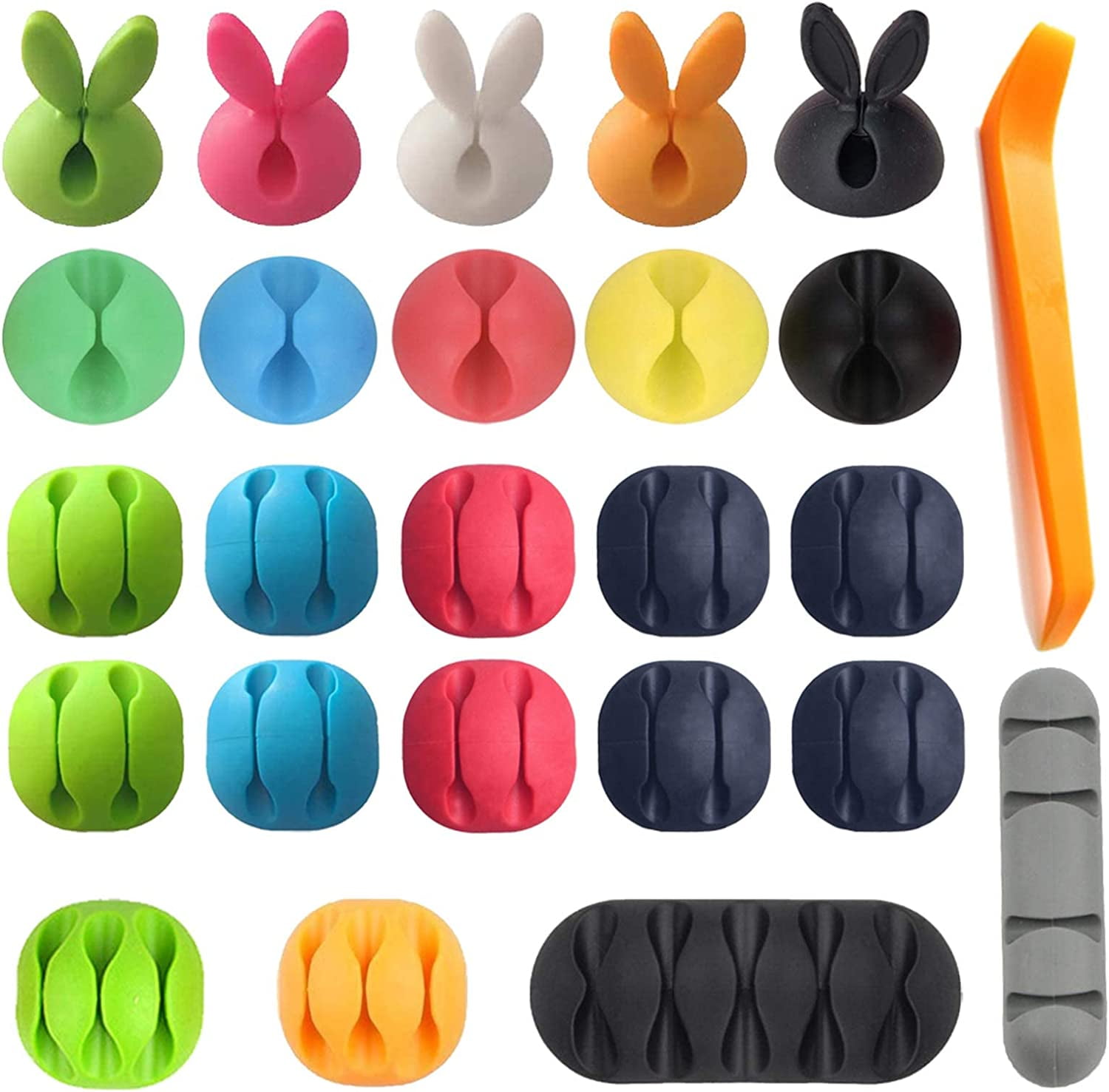 Cable Clips Organizer Adhesive, Colorful Cord Charger Holder Animal ...