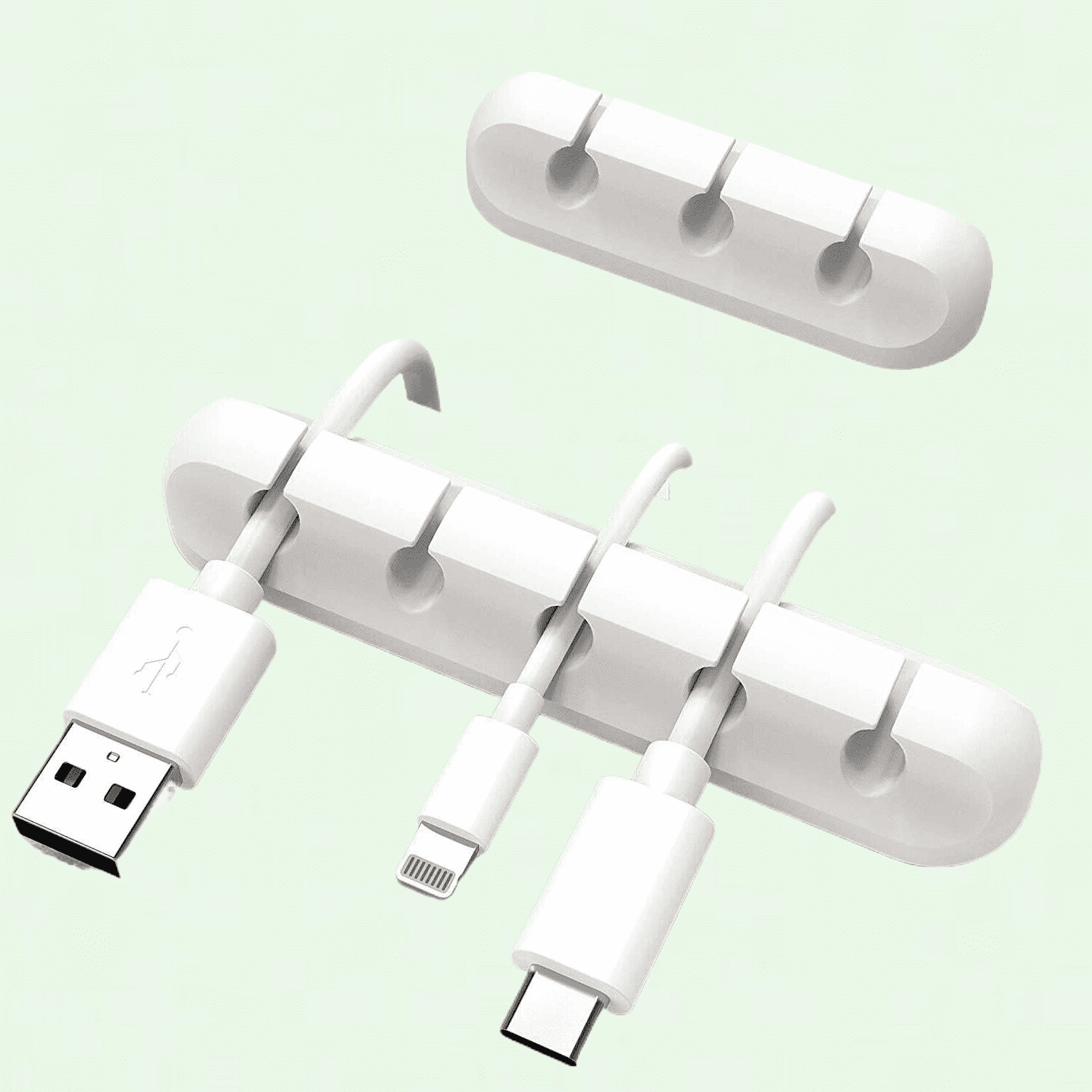 Cable Clips for Desk and Car, 2 Packs White Cord Organizers with 5 ...