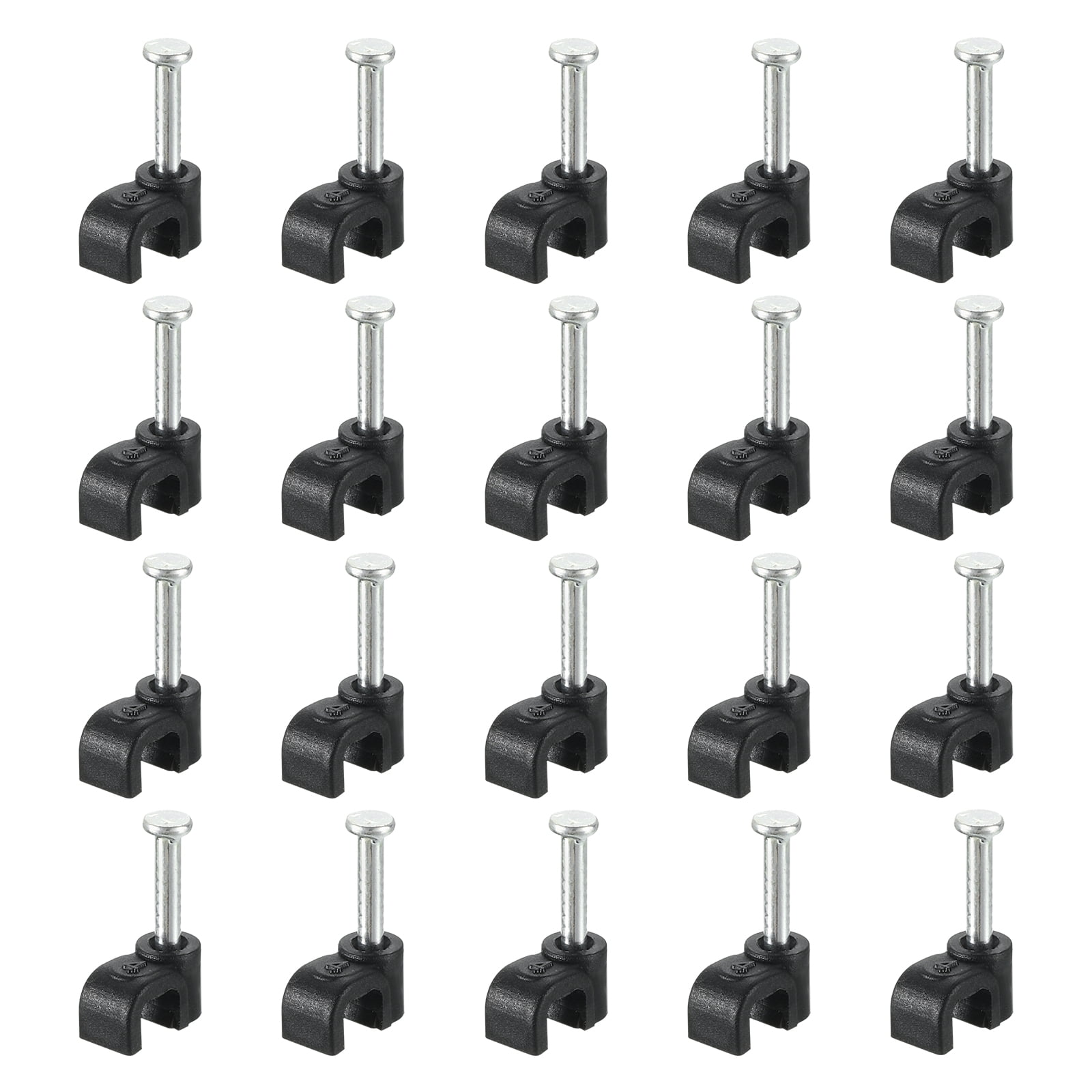 Cable Clips with Steel Nail, 100Pack 4mm/0.16" Plastic Cable Wire Clips ...