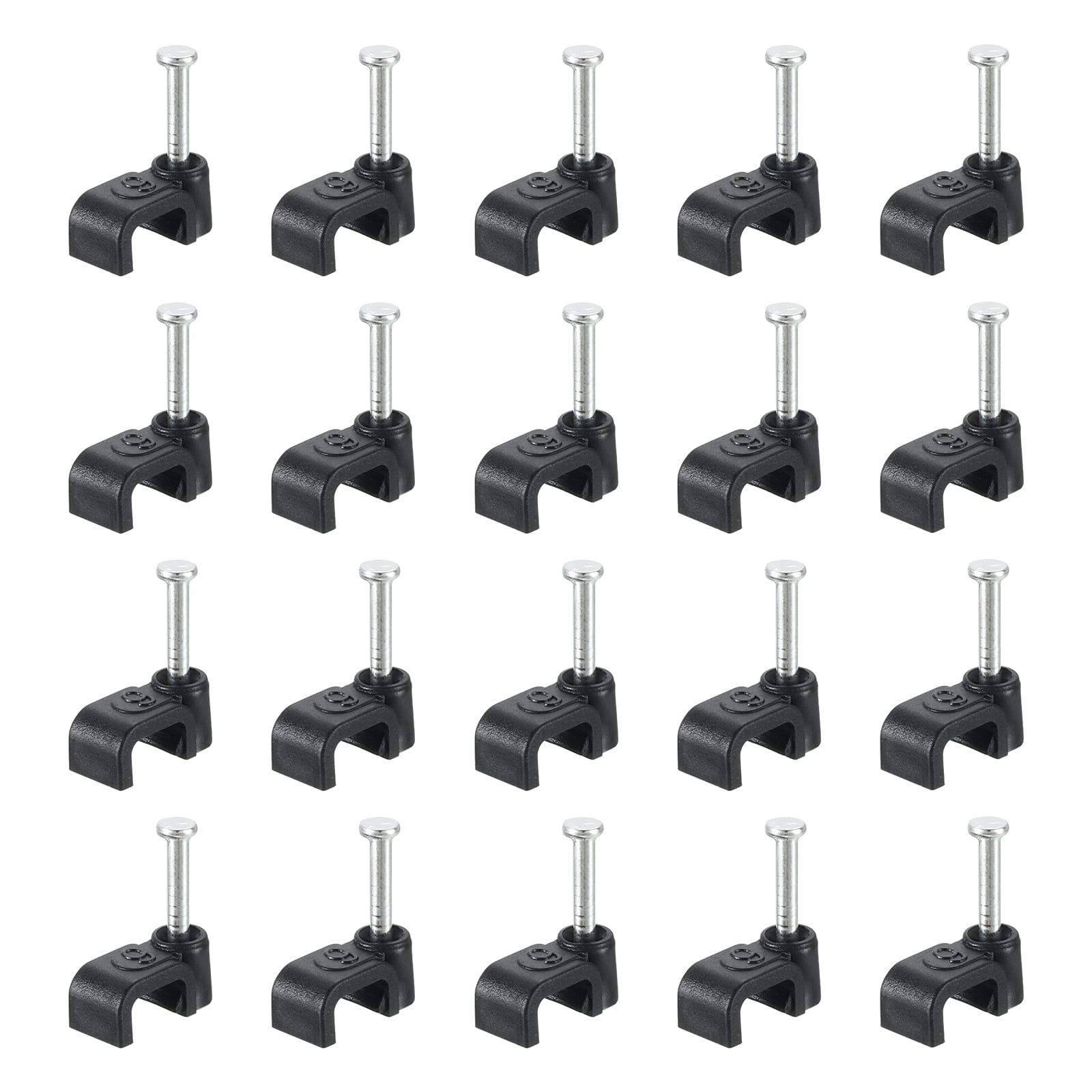 Cable Clips with Steel Nail, 100Pack 6mm/0.24" Plastic Cable Wire Clips ...