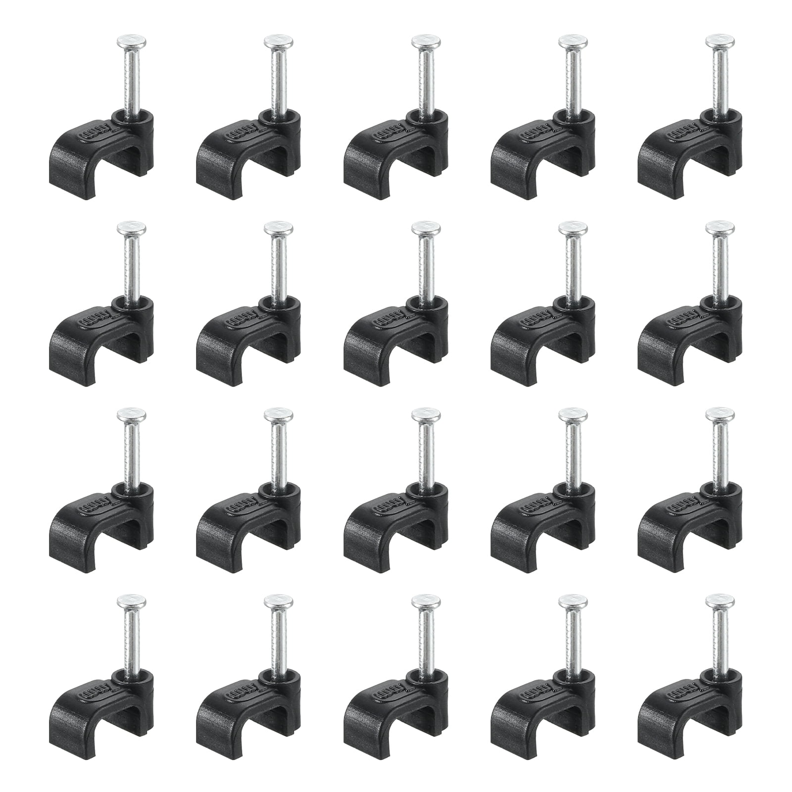 Cable Clips with Steel Nail, 100Pack 7mm/0.28" Plastic Cable Wire Clips ...