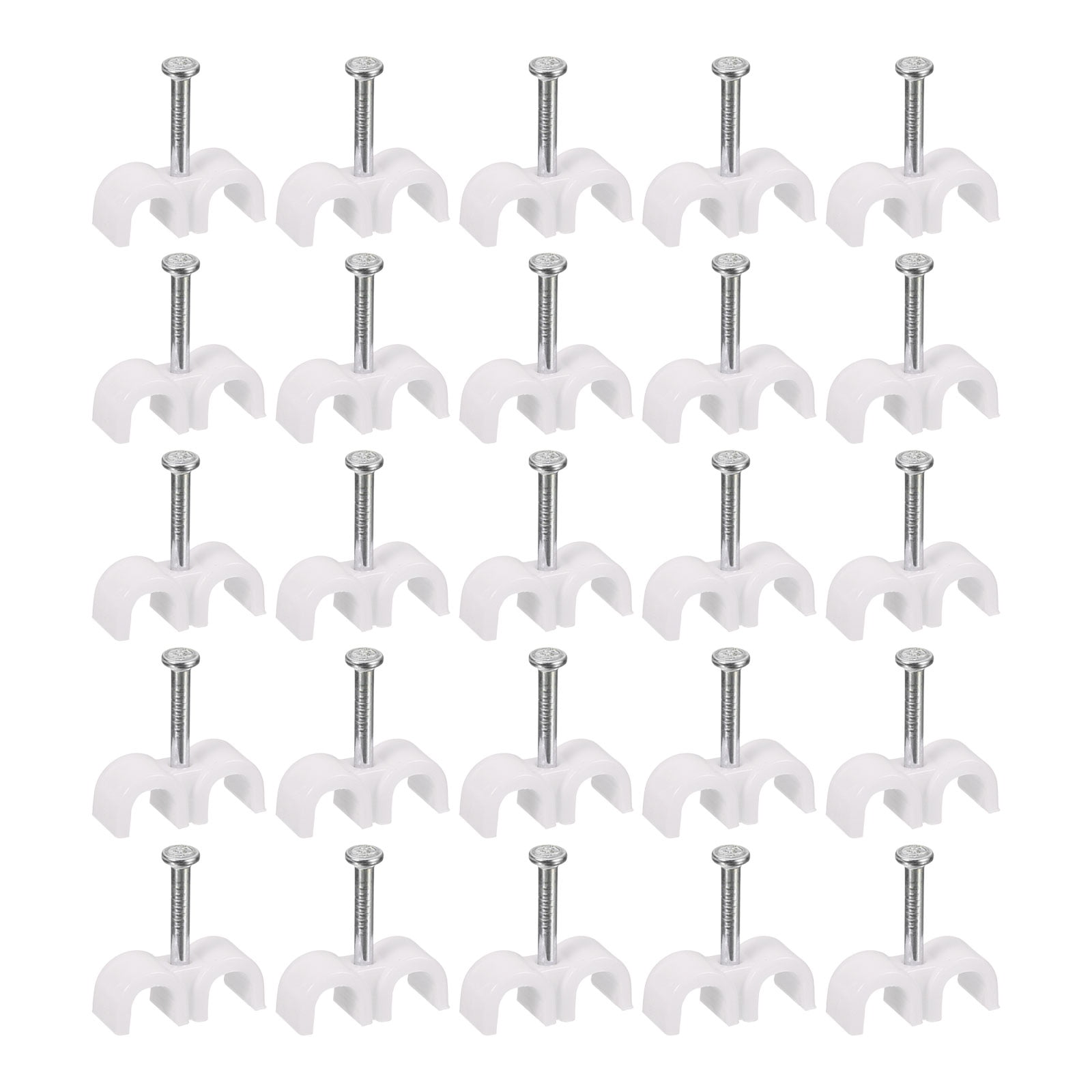 Cable Clips with Steel Nail, 100Pcs 6mm/0.24" Plastic Cable Wire Clips ...