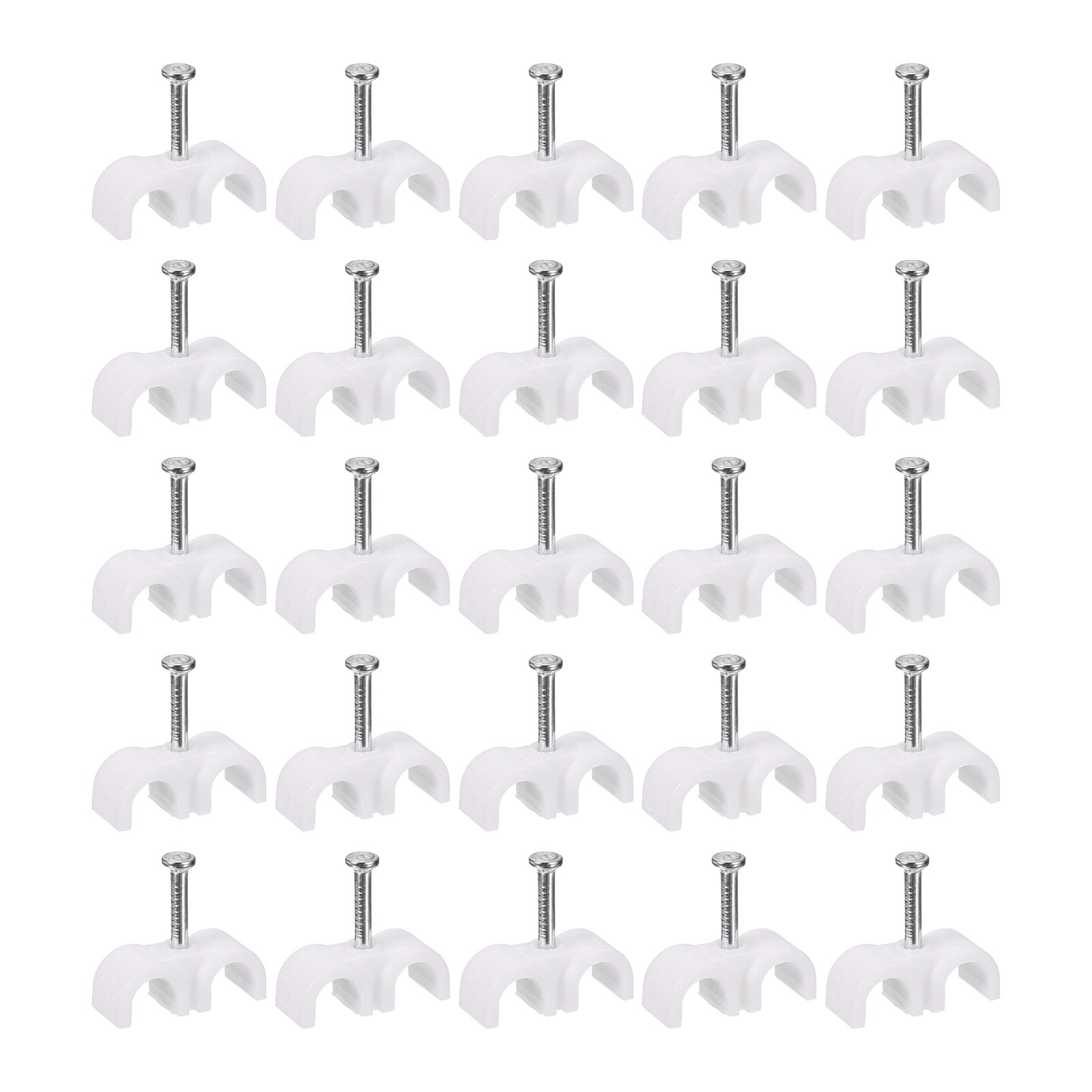 Cable Clips with Steel Nail, 100Pcs 8mm/0.31" Plastic Cable Wire Clips ...