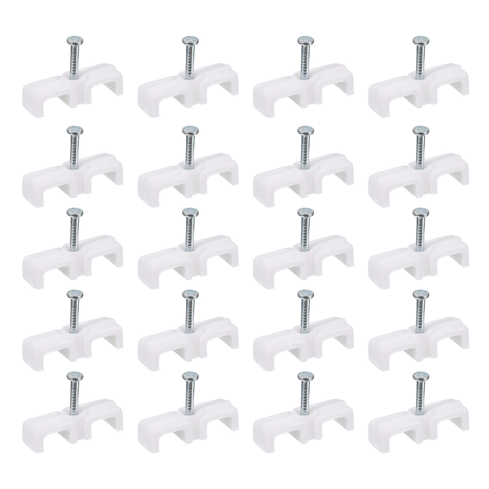 Cable Clips with Steel Nail, 100Pcs 9mm/0.35" Plastic Cable Wire Clips ...