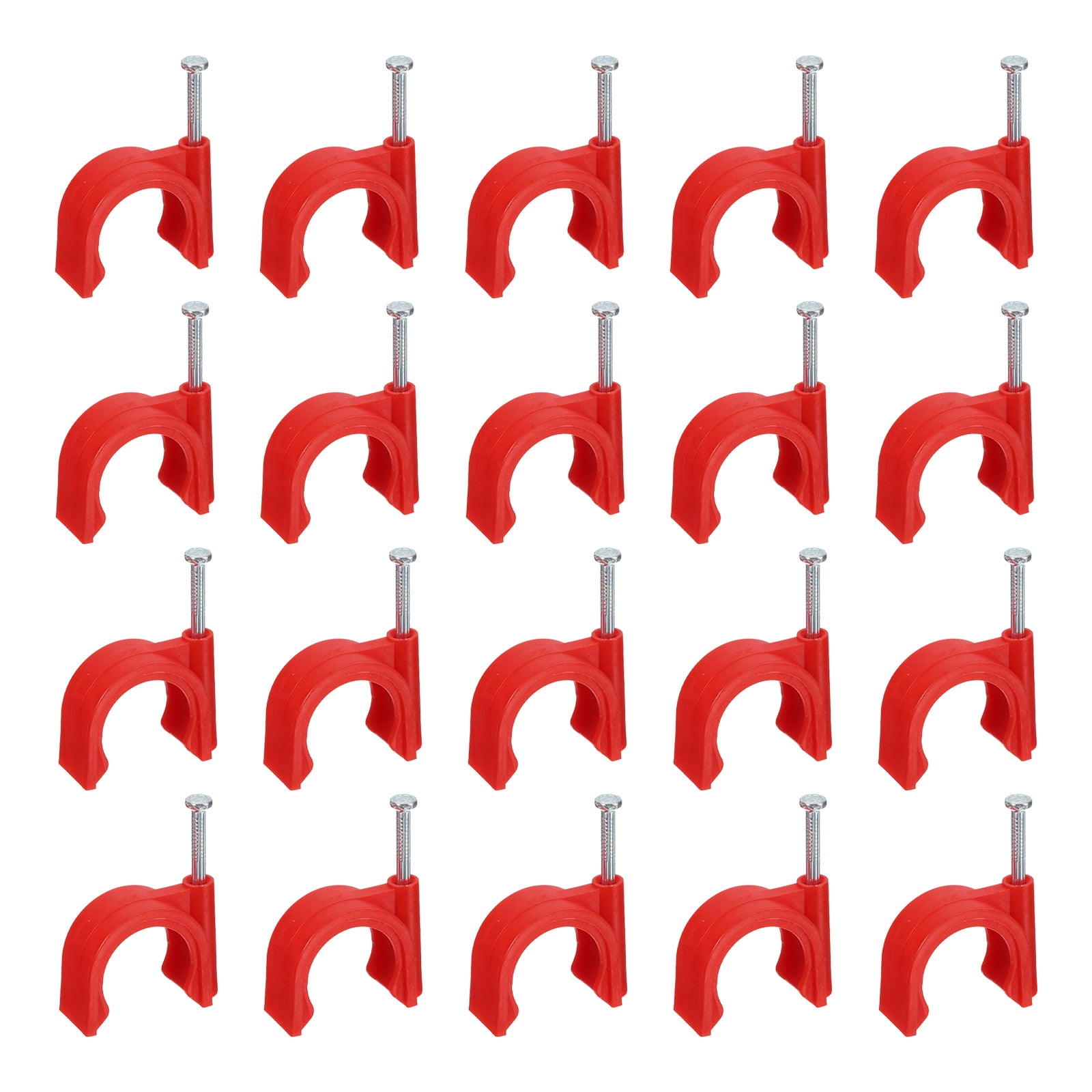 Cable Clips with Steel Nail, 50Pcs 25mm/0.98" Plastic Cable Wire Clips ...