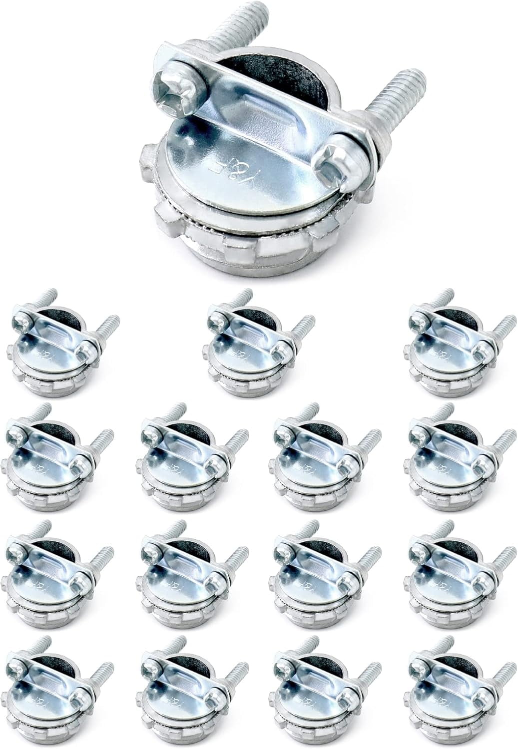 Cable Connector, 16 Pieces 1/2" Clamp Type Cable Connectors, Steel ...