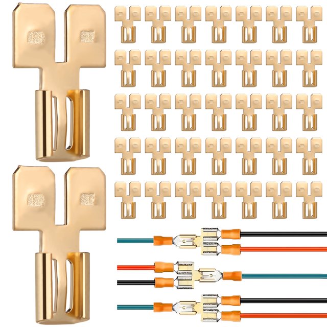 50 Pcs Double Back Spade Connector Wire Connectors Suite Car Wire ...