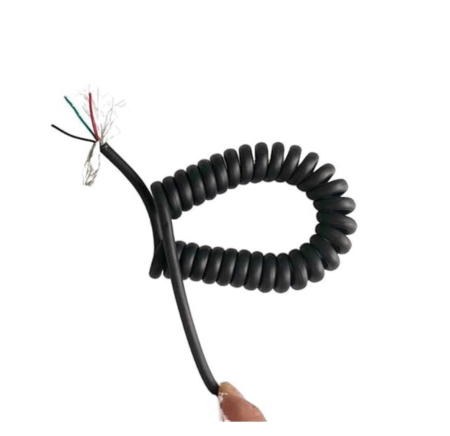 Cable Cord 6 22AWG Spiral Telescopic Wire Shielded Cable Stretch 1 ...