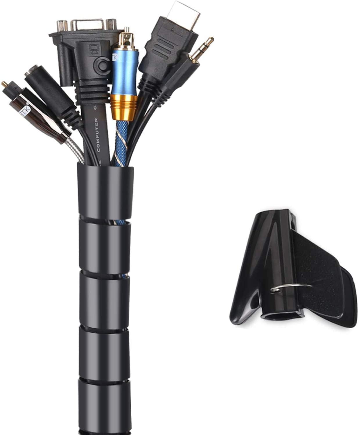 Cable Cover, 2M Flexible Electrical Cable Management Sheath For Storing ...