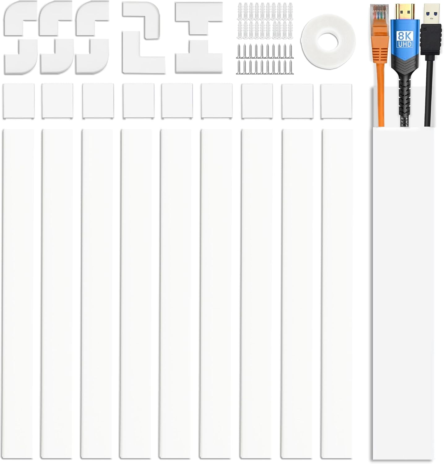 Cable Cover Wall - Cord Hiders for TV on Wall, 157 Inches Cable Cover ...