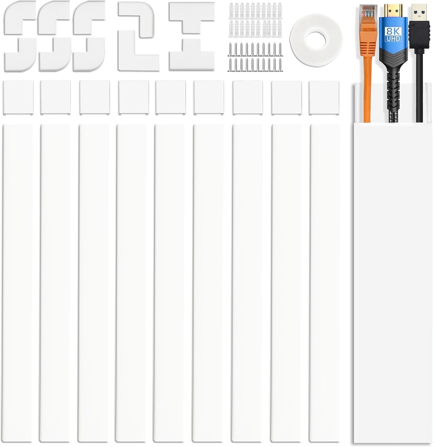 Cable Cover Wall - Cord Hiders for TV on Wall, 157 Inches Cable Cover ...