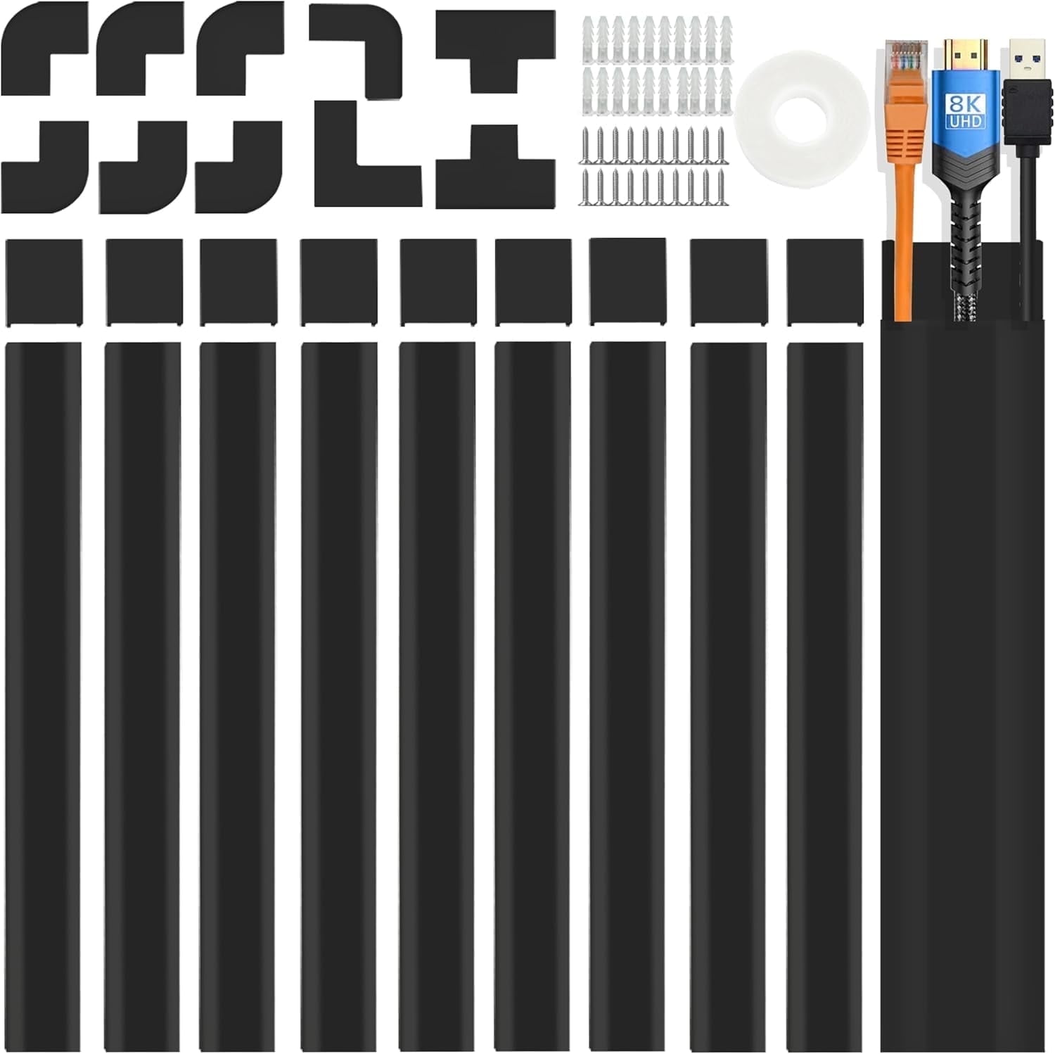 Cable Cover Wall - Large Cord Covers for Wires on Wall, 157 Inches TV ...