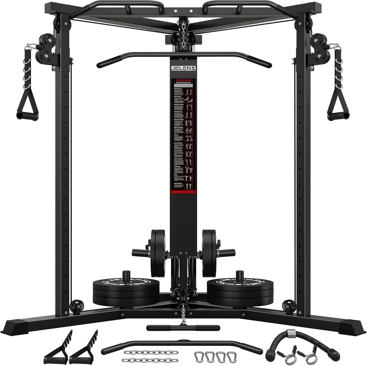 Fitness Cable Crossover Machine,Functional Trainer with High and Low ...