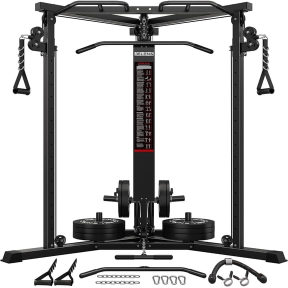 Titan Fitness Lat Pulldown & Low Row Machine, Multifunctional Workout ...