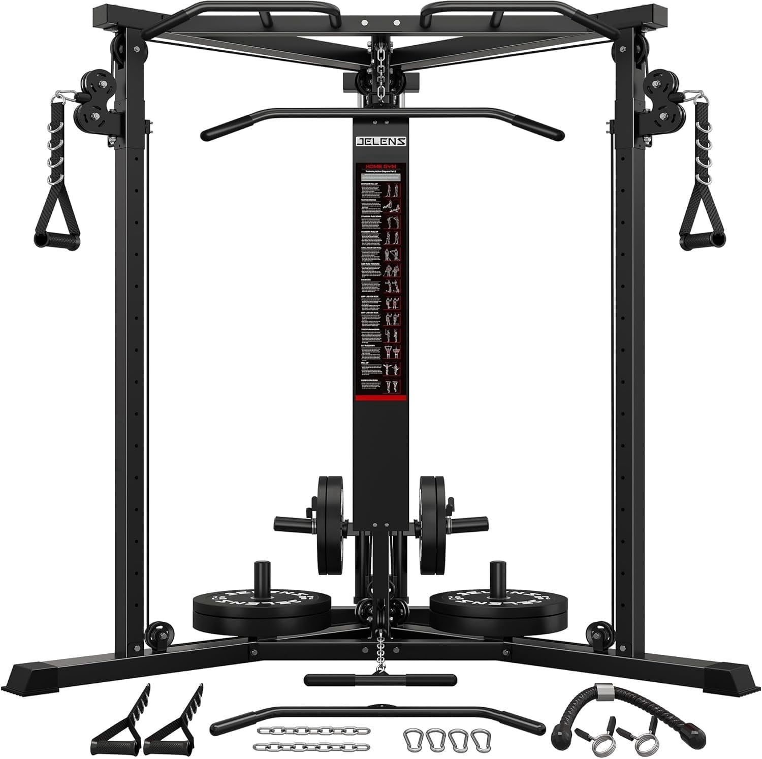 Cable Crossover Machine，Functional Trainer with High and Low Pulley ...