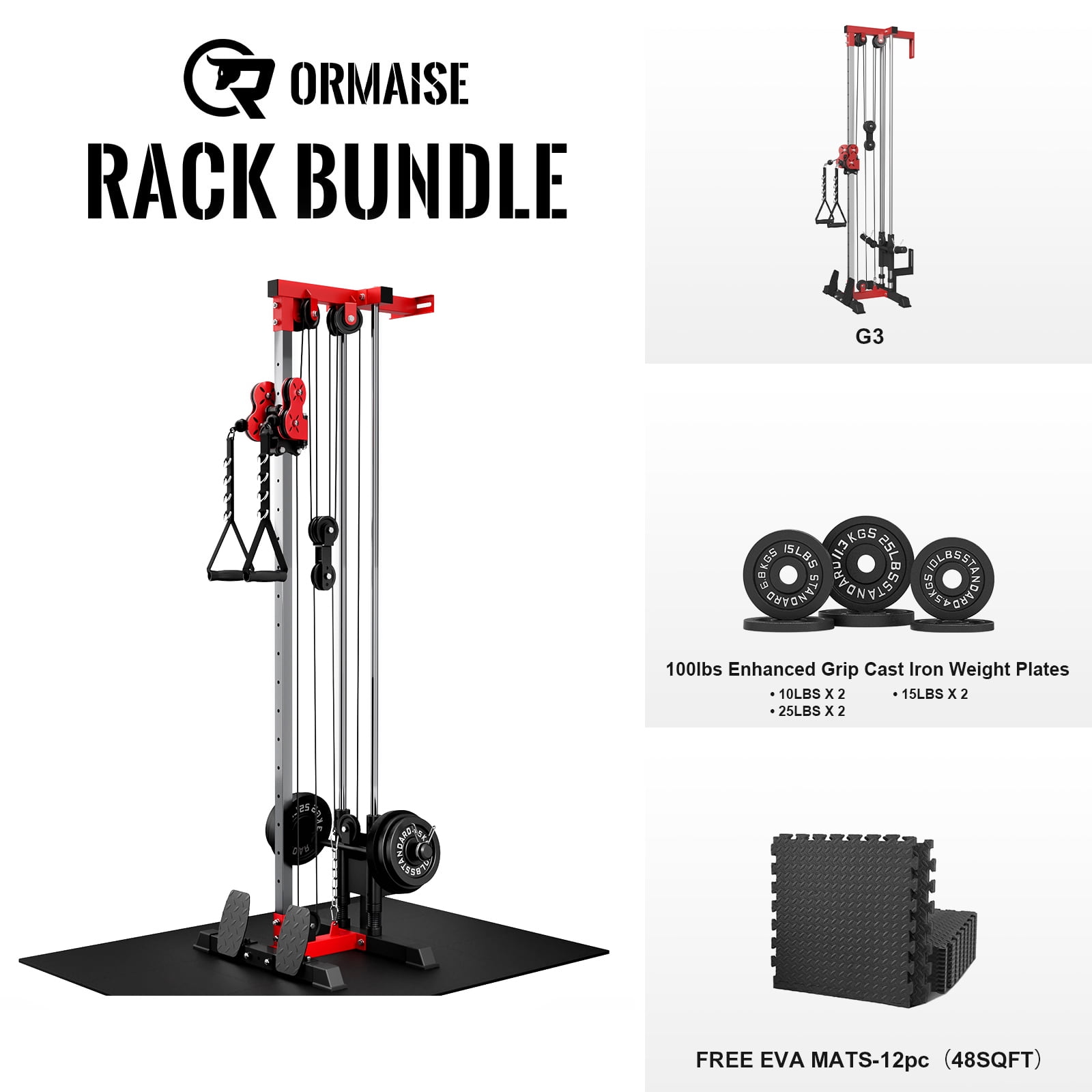 Cable Crossover Machine Home Gym, Lat Pull Down Machine with 18 ...