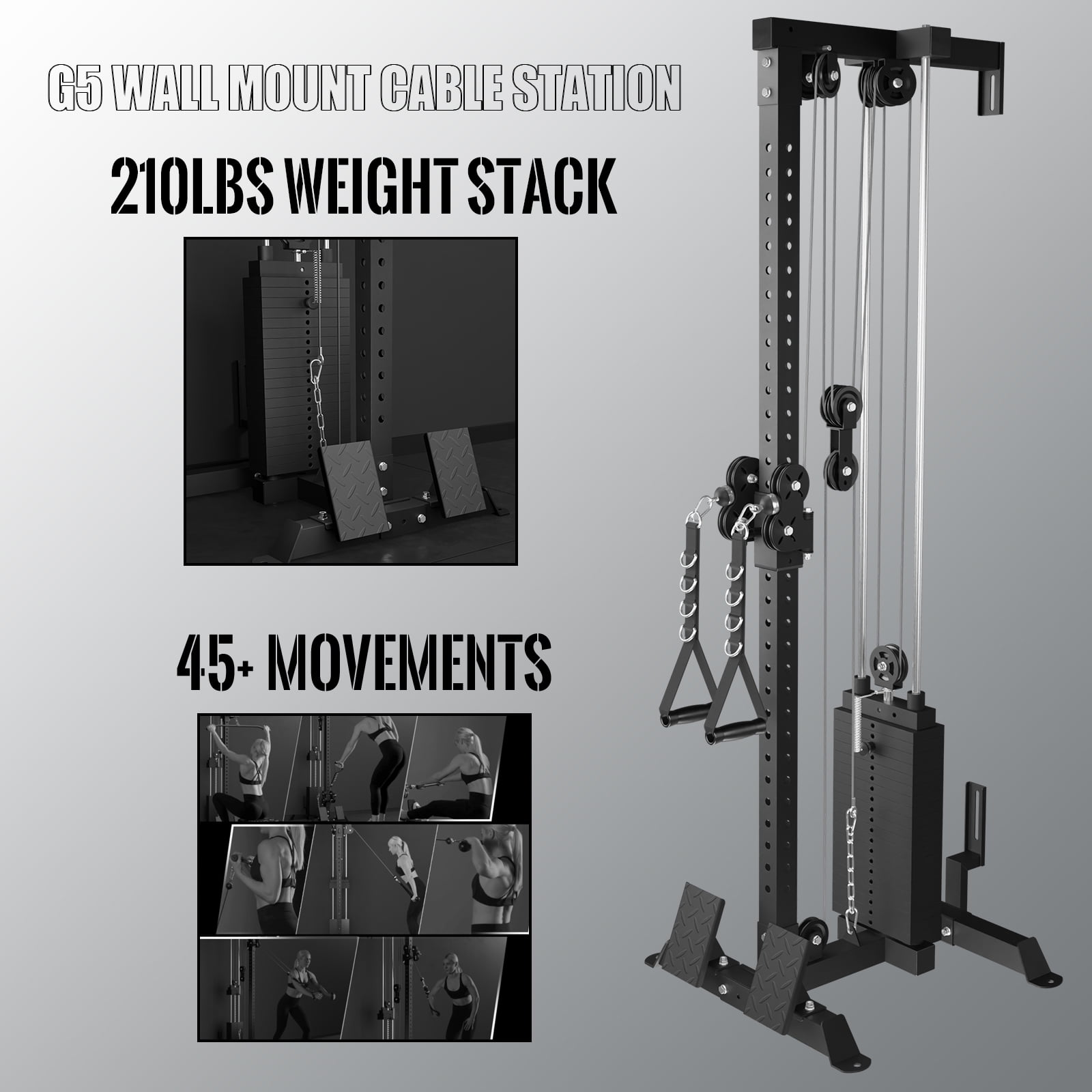 Mikolo Cable Crossover Machine, Lat Pull Down Machine with 210LBS ...