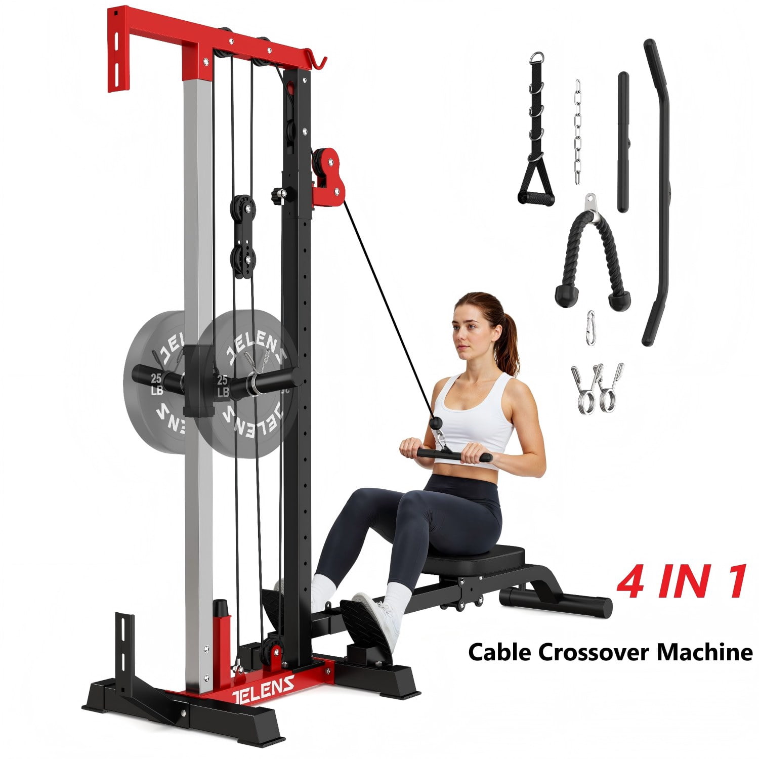 Cable Crossover Machine,Lat Pull Down Machine with Adjustable 16 ...