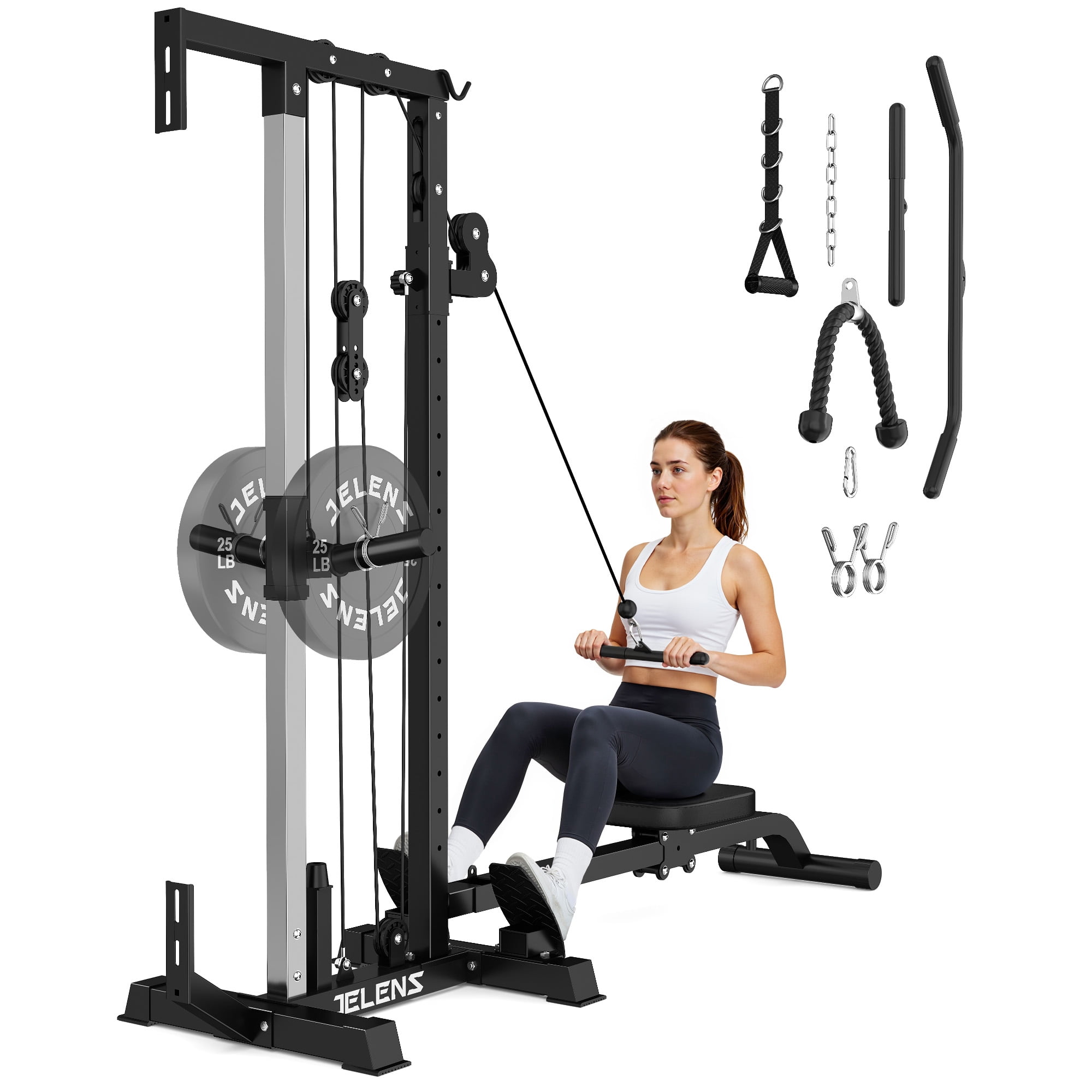 JELENS Cable Crossover Machine, Lat Pull Down Machine for Home Gym ...