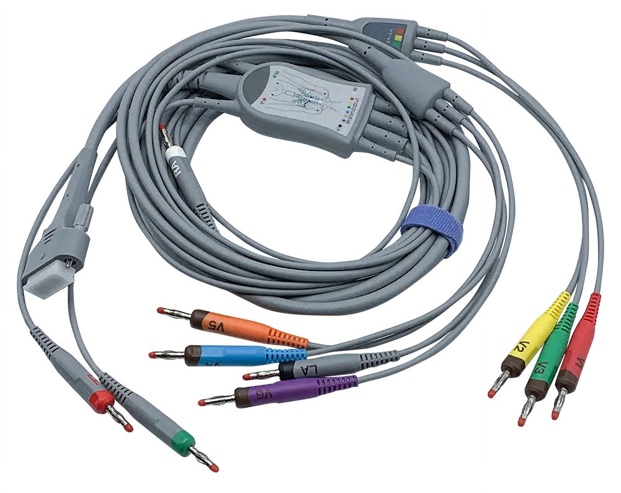 Cable-ECG Cable,3 lead,snap,Defib,AHA,3.5m,reusable - Walmart.com
