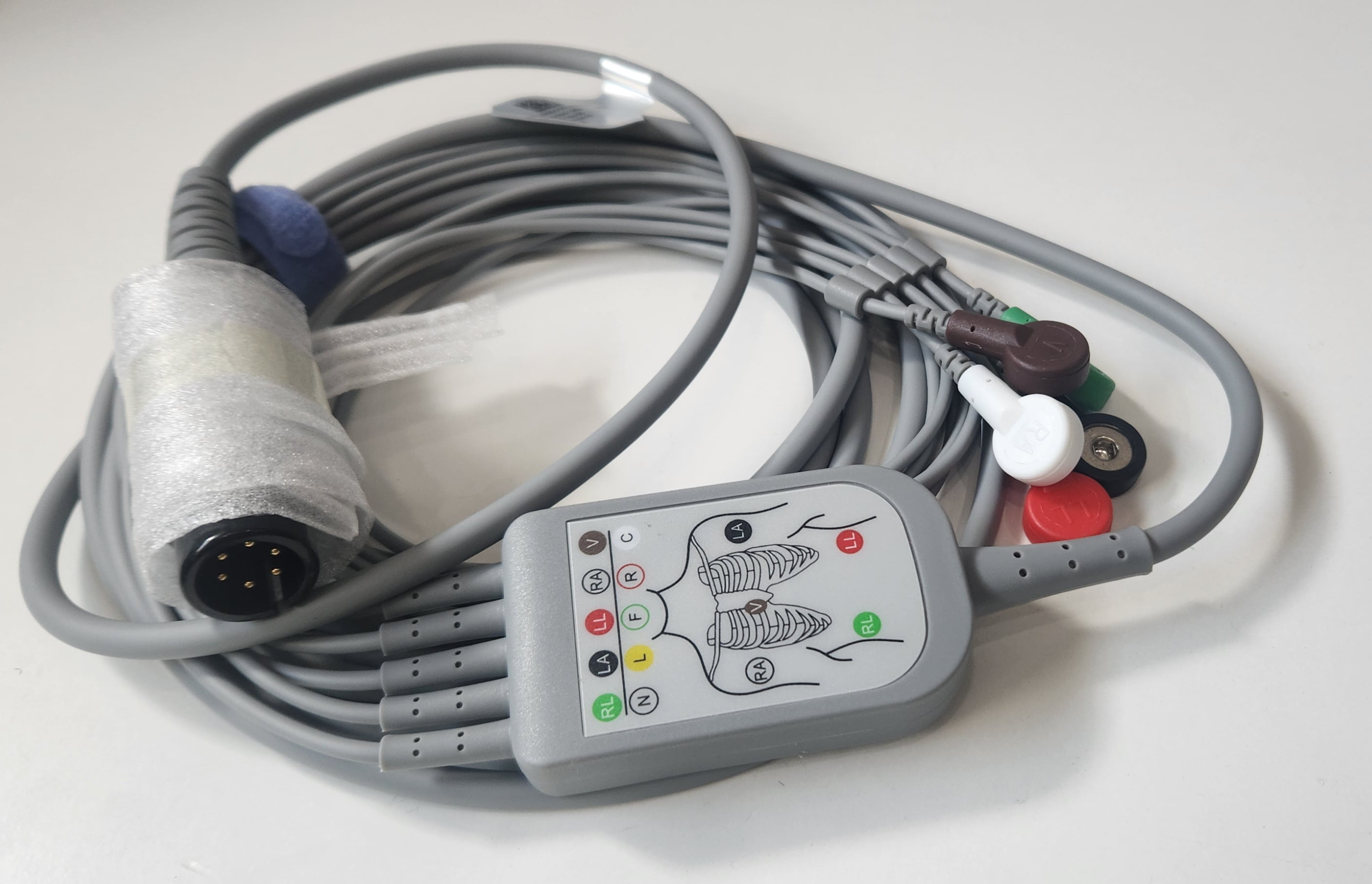 Cable-ECG Cable,5-lead,snap,Defib,AHA,3.5m,reusable / Intergrated ...