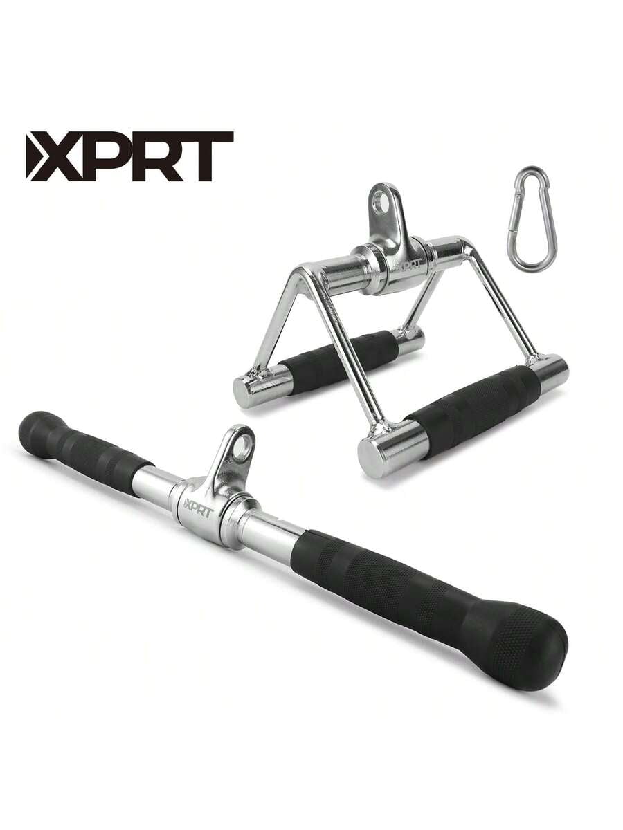 Cable Exercise Machine Attachment Double D Handle And Straight Bar ...