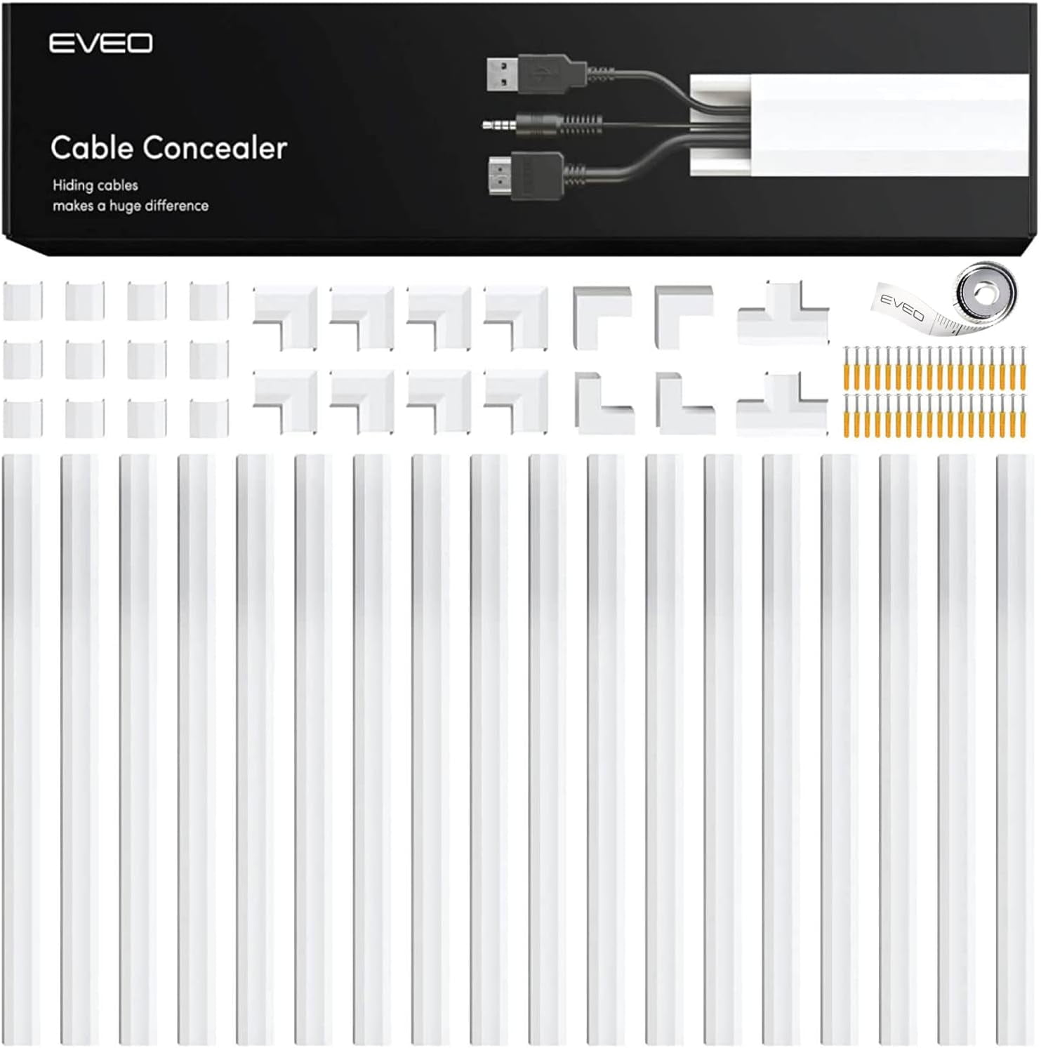 Cable Hider Wall 306” - Cable Raceway Cord Hider - Wire Covers for ...