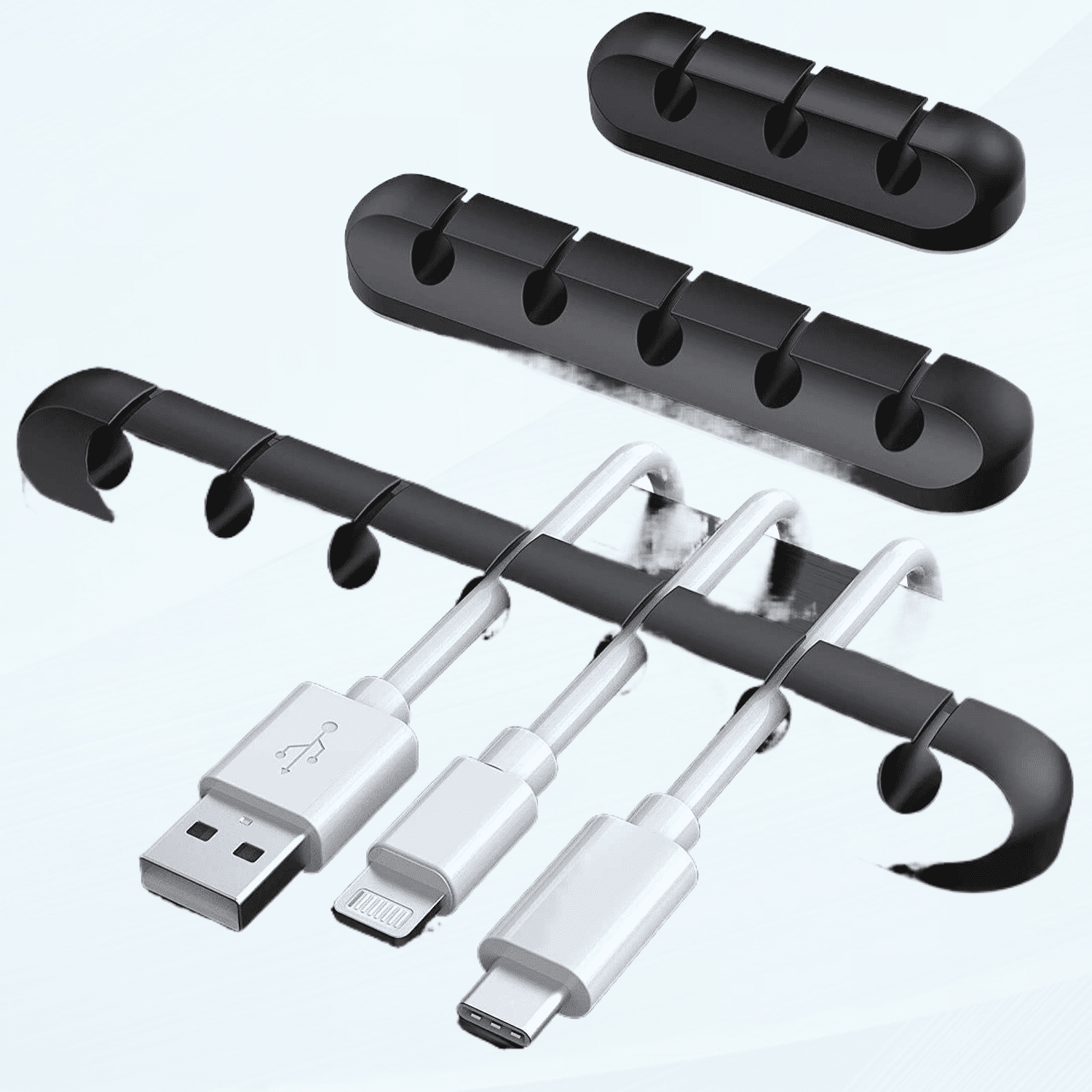 Cable Holder Clips, 3-Pack Silicone Cable Management Cord Organizer ...