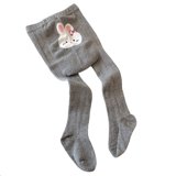 Cable Knit Leggings for Girl Cartoon Rabbit Cotton Stretch Stockings 1 ...