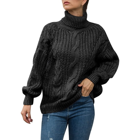 Cable Knit Sweater Women Fall Winter New Knitwear College Thick Thread ...