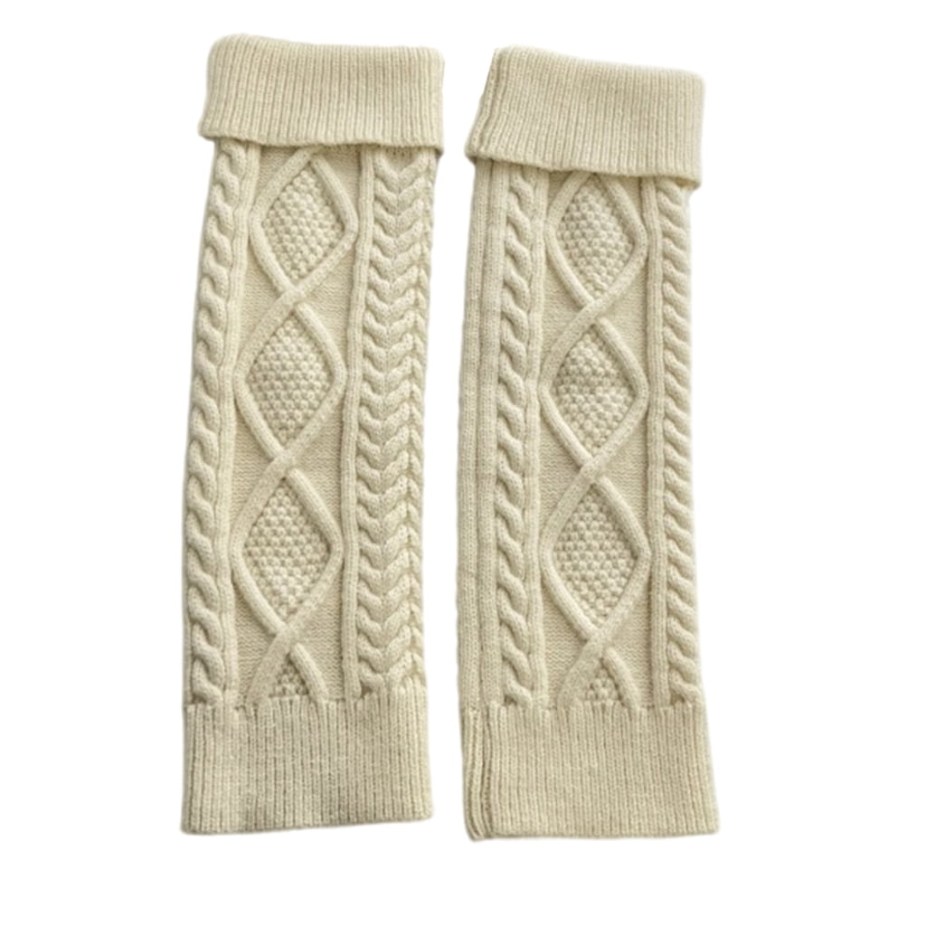 Cable Knitted Long Socks Leg Warmers Fashion Leg Sleeves Winter Warm ...