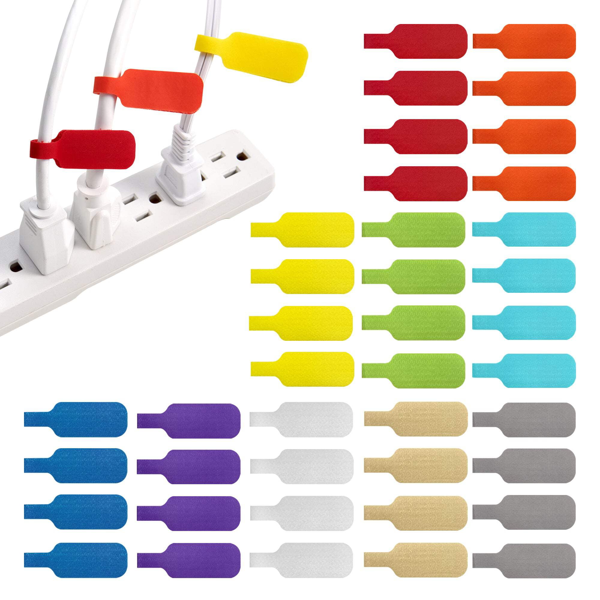 Wrap-It Storage Cable Labels - Medium (40-Pack) Multicolor - Write On ...
