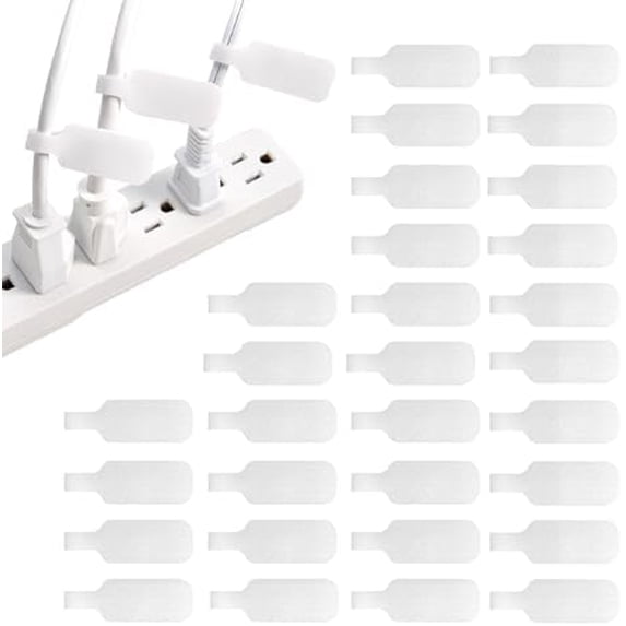 Cable Labels - Medium, White (30-Pack) Write On Cord Labels, Wire Tags ...