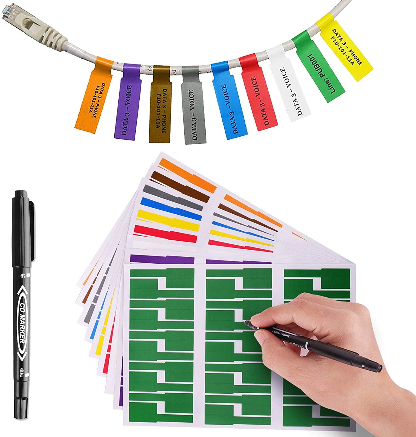 Walmart Cable Labels, Wire Organizer, Waterproof Cord Identification ...