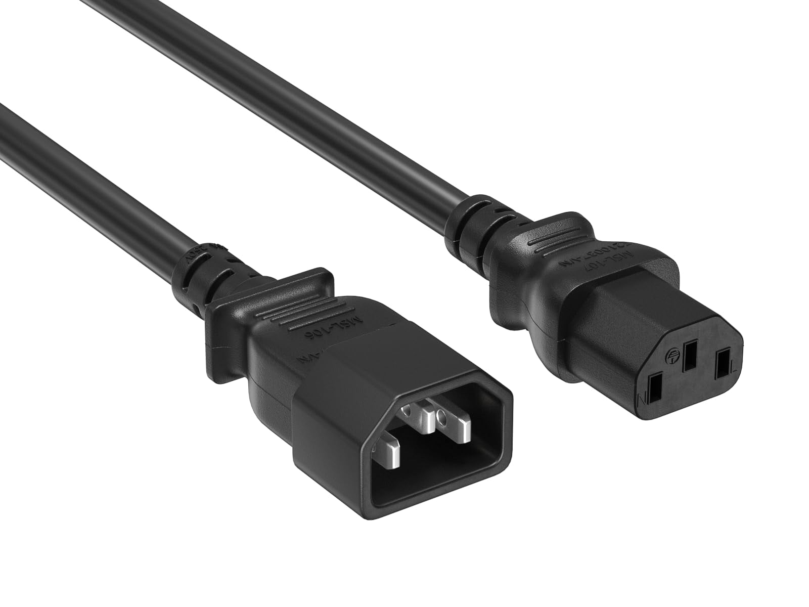 Cable Leader 1.5 ft 16 AWG Computer Power Extension Cord IEC320 C13 to IEC320 C14 - Walmart.com