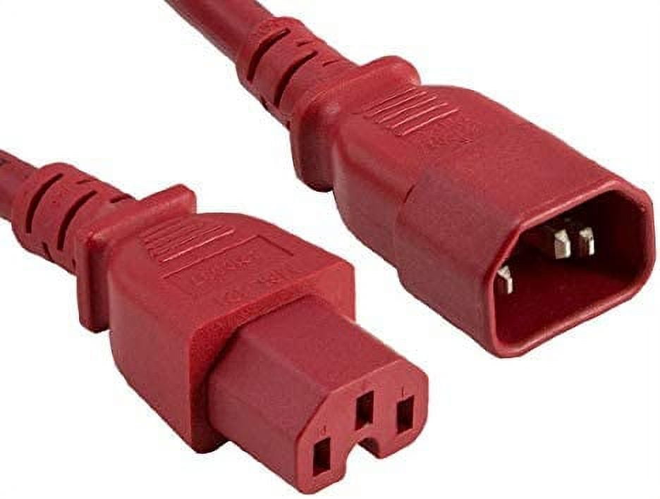 Cable Leader 14 AWG 15A 250V Power Cord (IEC320 C14 to IEC320 C15), Color UL Listed (3 Foot (1 ...