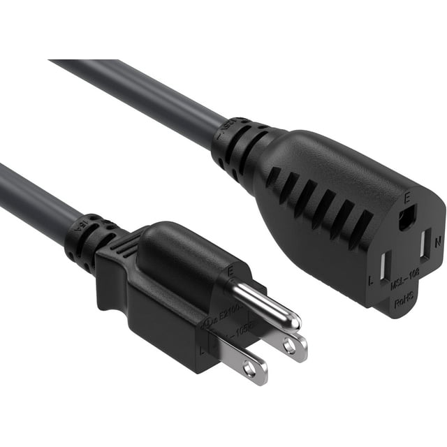 Cable Leader 2 ft 14 AWG Outlet Saver Power Extension Cord NEMA 5-15P ...