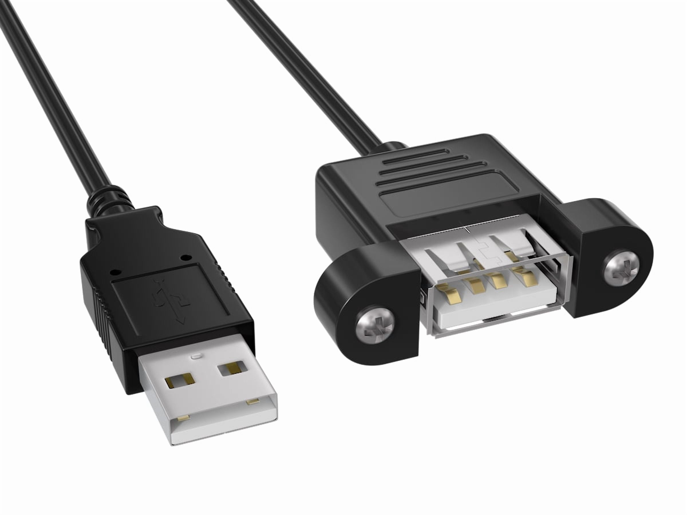 Cable Leader 2ft USB 2.0 High Speed Panel-Mount Type A Male to Type A ...