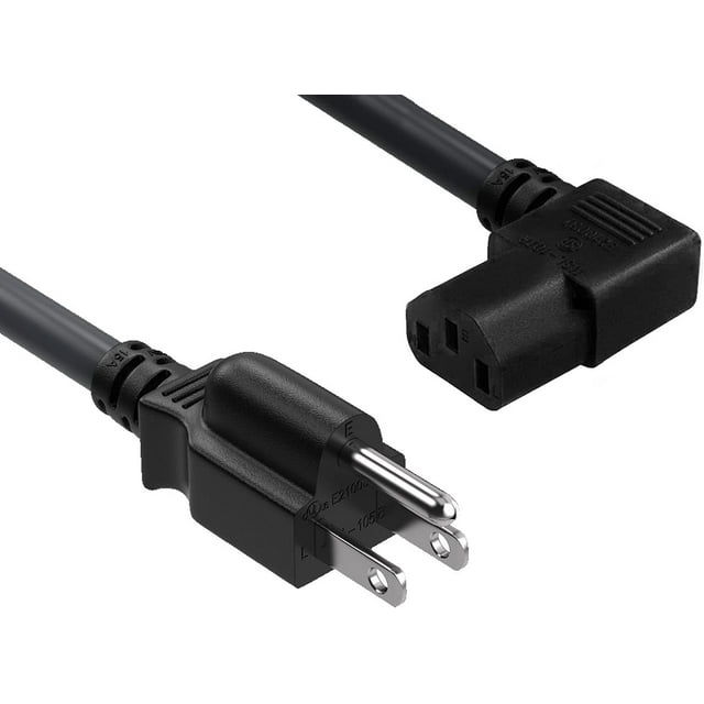Cable Leader 3 feet Universal Right Angle Power Cord NEMA 5-15P to ...