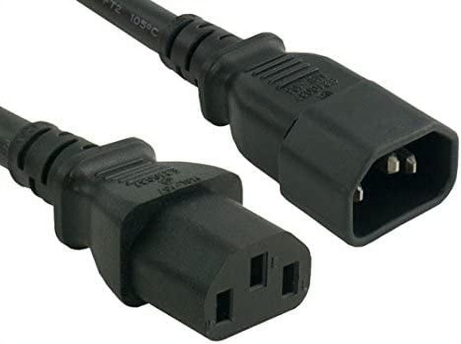 Cable Leader 3 ft 14 AWG Computer Power Extension Cord IEC320 C13 to IEC320 C14 - Walmart.com