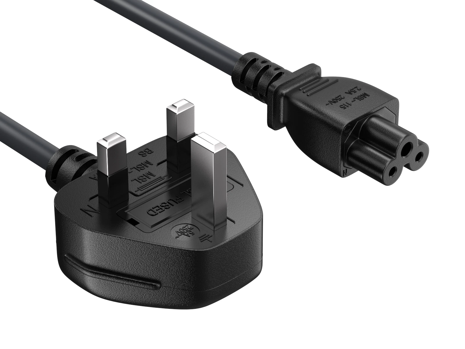 Cable Leader 3Ft Bs1363 To C5 England Uk Power Cord With Fuse, For ...