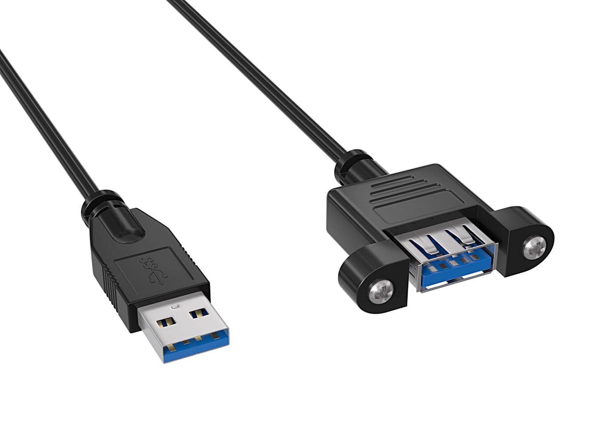Cable Leader 3ft USB 3.0 Panel Mount Type A to Type A Male to Female ...