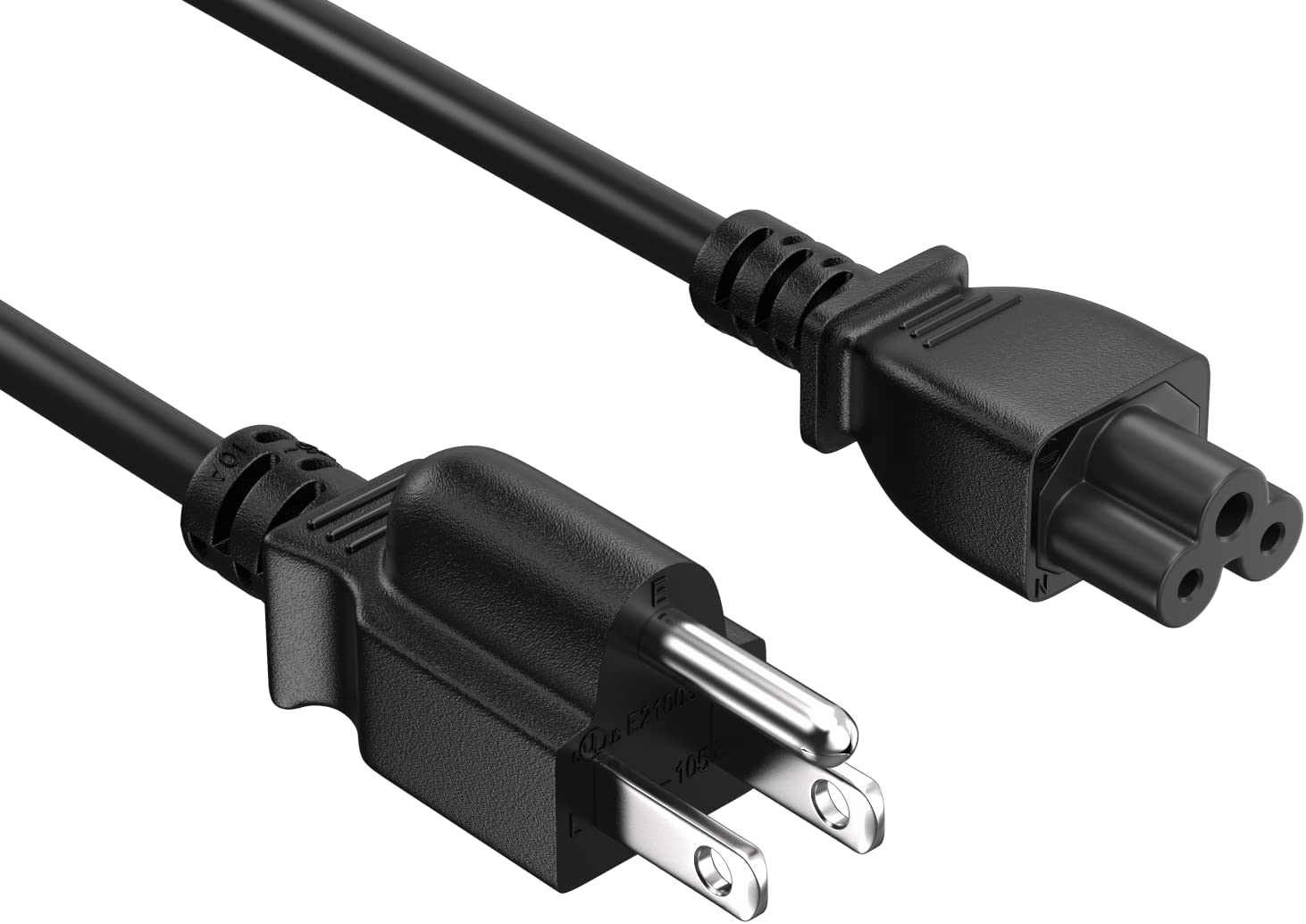 iTEKIRO 6 ft 3-Prong AC Power Cord for Laptop Computers, Monitors; NEMA 5-15P Male to IEC320 C5 ...
