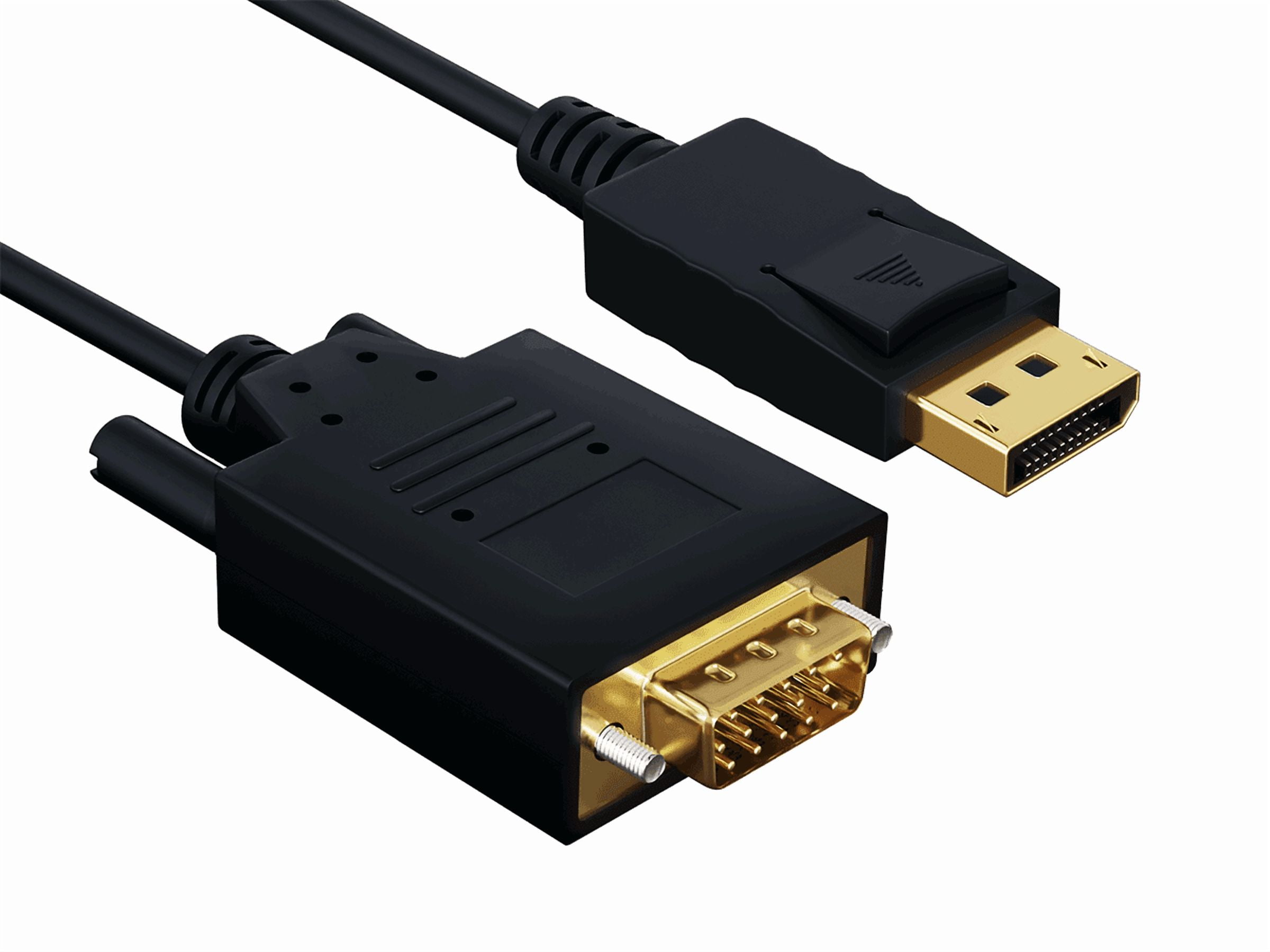 Cable Leader 6ft DisplayPort to VGA Cable with Secure Latch, Male to ...