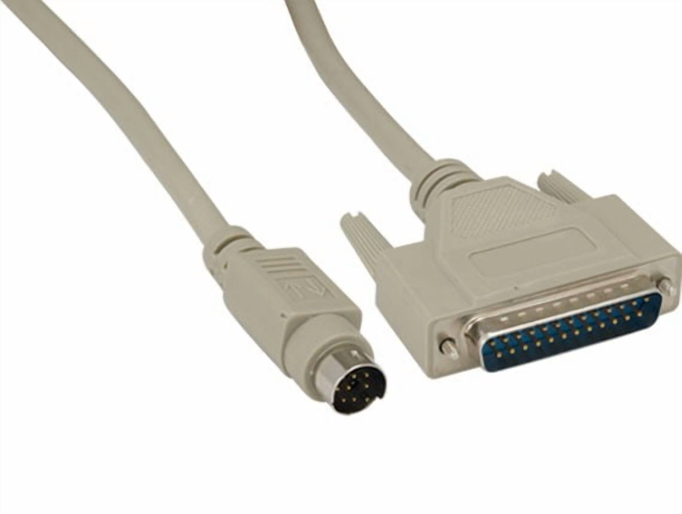 Cable Leader 6ft Mini-DIN8 Male to DB25 Male MAC to Imagewriter I ...