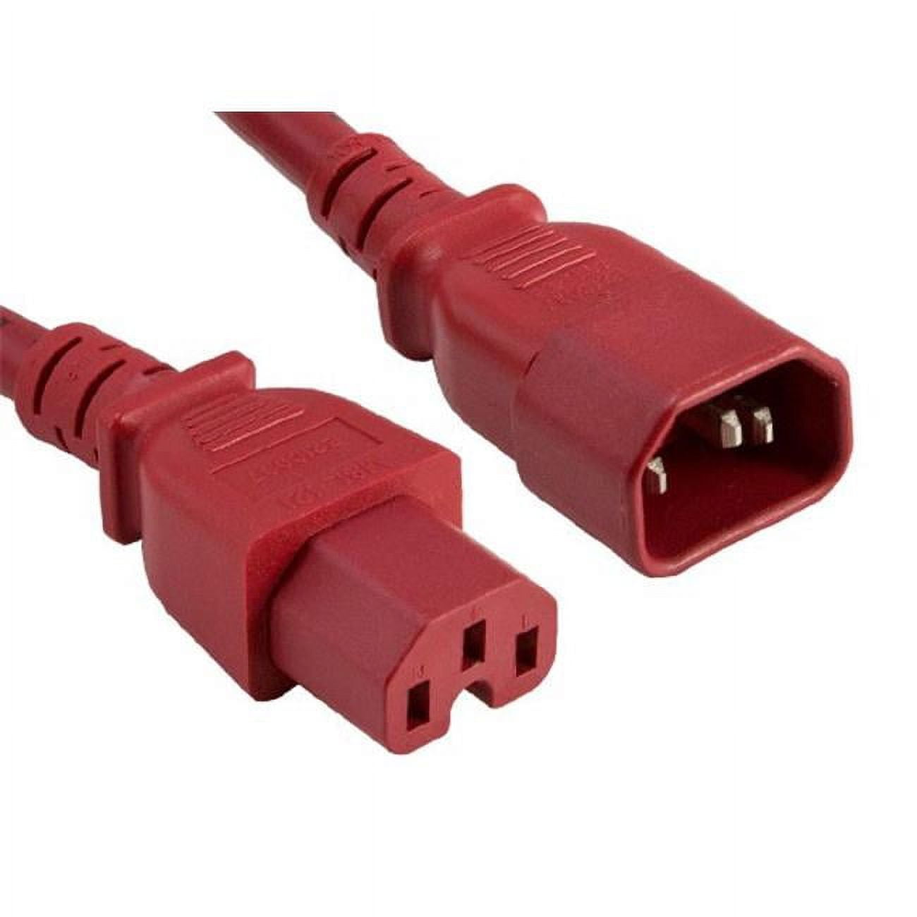 Cable Leader PW133-7206 6 ft. 14 AWG 15A 250V Power Cord IEC320 C14 to ...